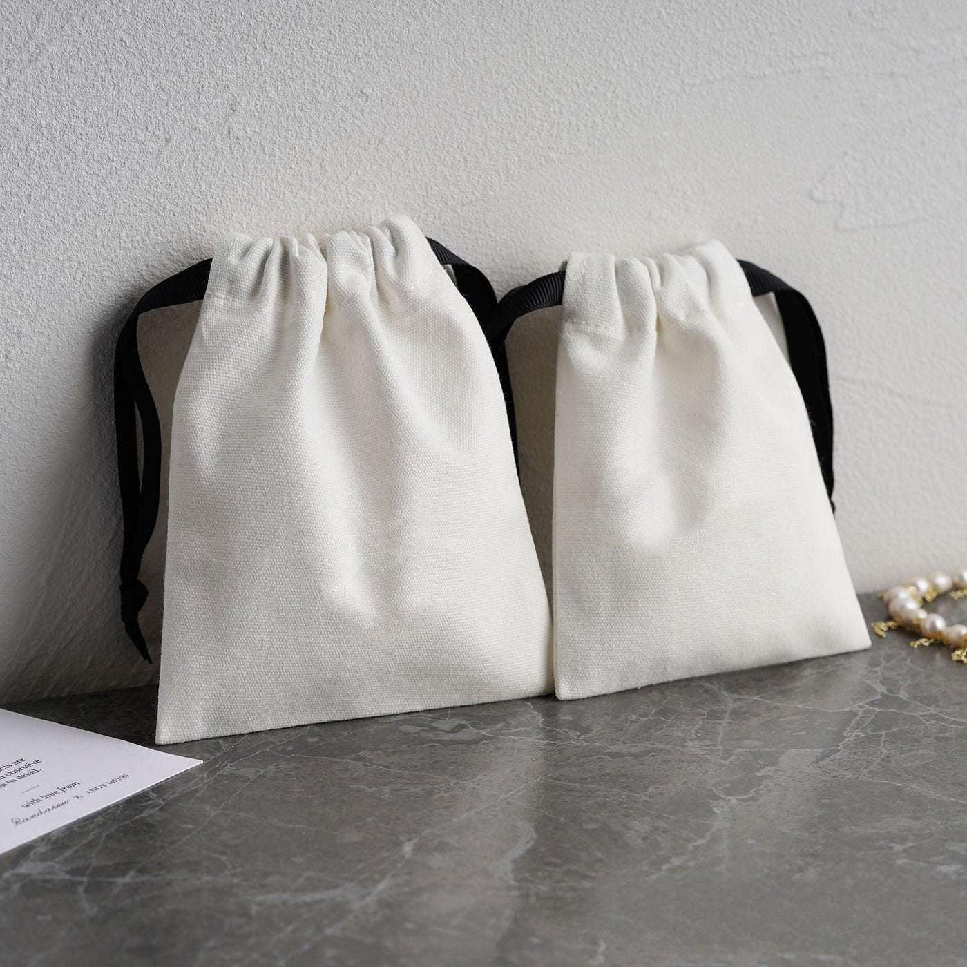 Canvas String Pouches ( 50 pcs Per Pack ) — Jewelry Packaging Mall