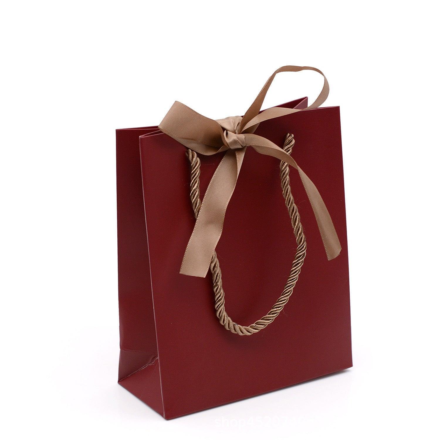 Fancy Shopping Bag With Golden Ribbon (10 pcs Per Pack) — Jewelry ...